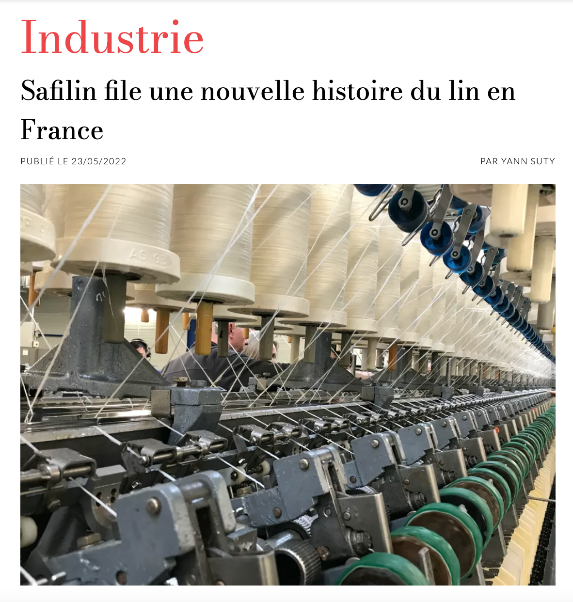 Safilin file une nouvelle histoire du lin en France